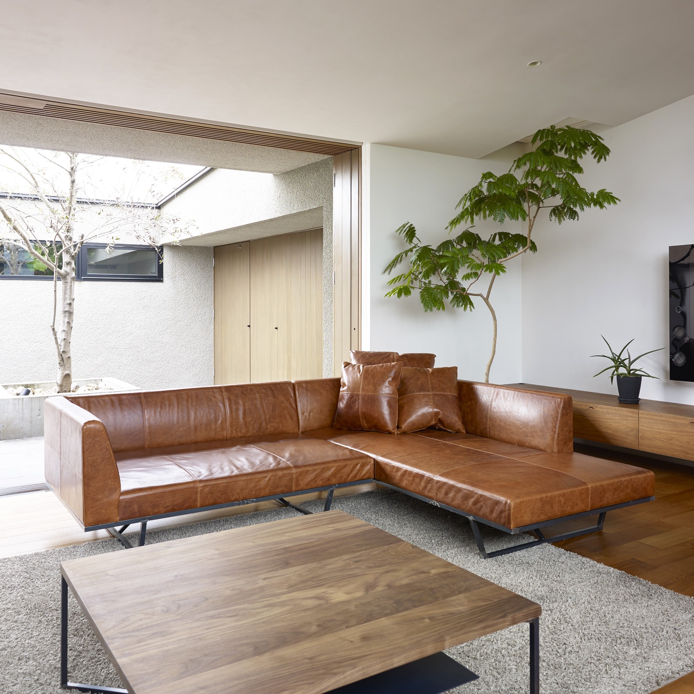 FLAT Leather Sofa + Couch W2250 – atomi pte ltd