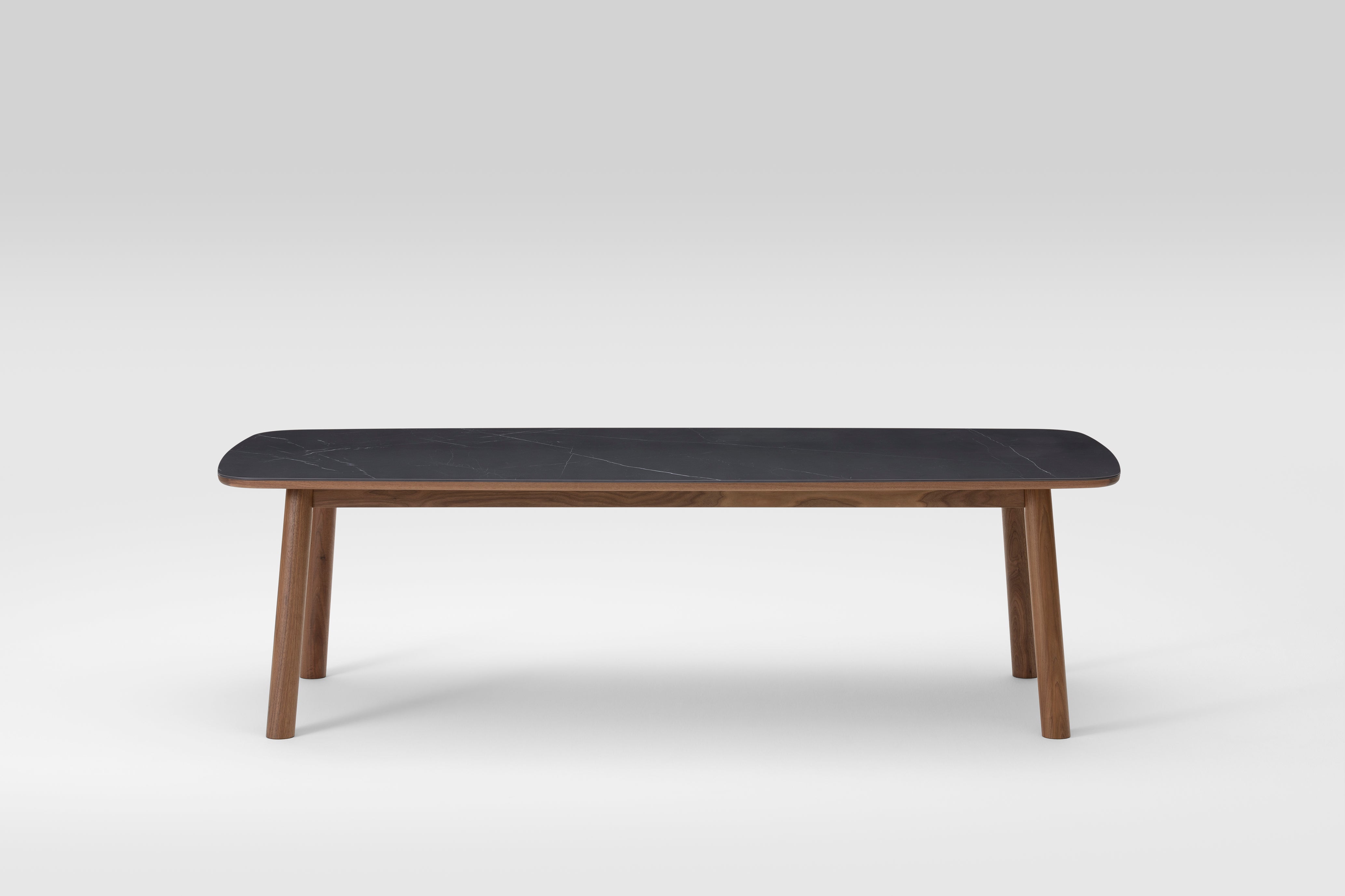 ST Rectangle Ceramic Top Table | Walnut – atomi pte ltd